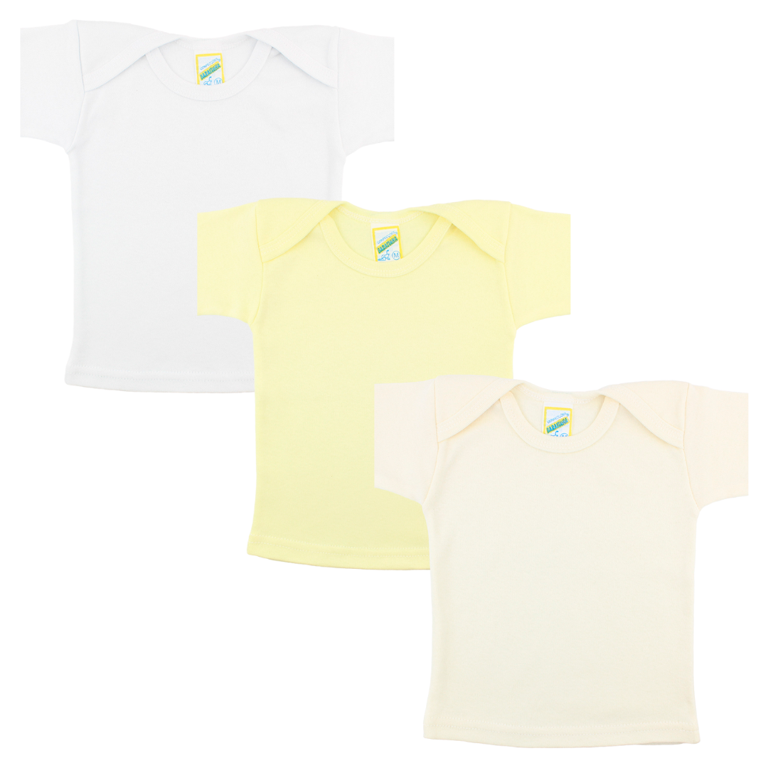 Kit Com 3 - Camiseta Manga Curta Bebê Gola Env. Unissex Baratinha - Sortidos e Com Pequenos Defeitos